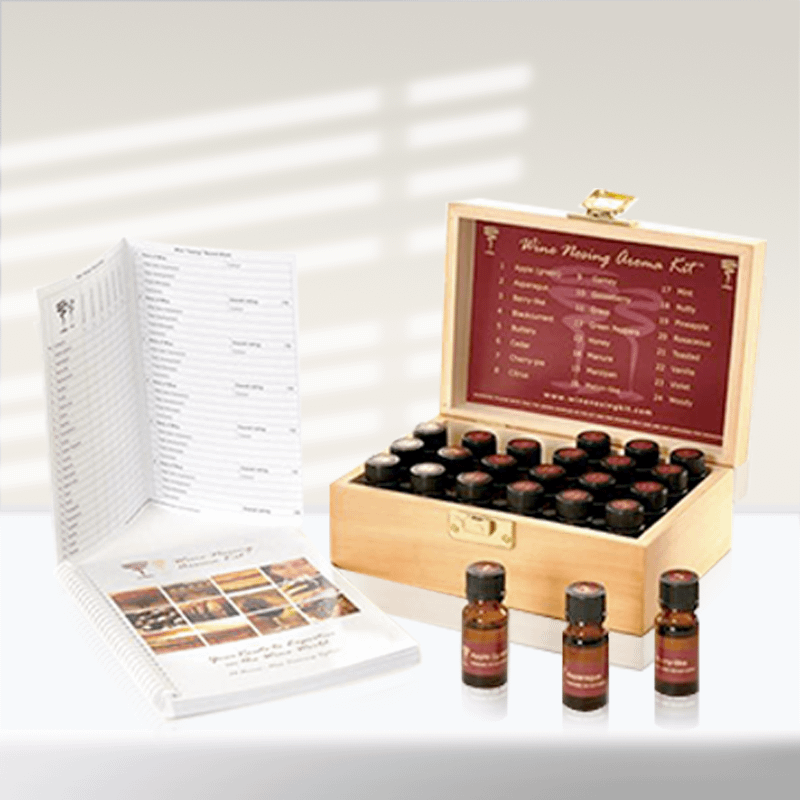 Wine Aroma Kit 24 Aroma Wooden Box葡萄酒聞香訓練組-高級木盒款 | Aroma-Academy.tw